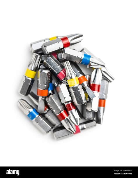 Set Of Screwdriver Bits Various Types Of Screwdriver Heads Isolated On