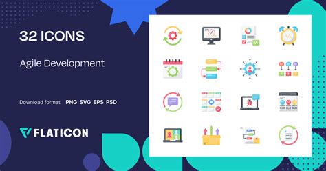 Agile Development Icon Pack Color Fill 32 Svg Icons