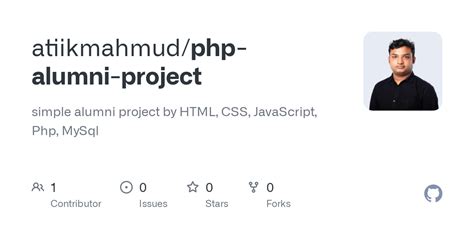 GitHub Atiikmahmud Php Alumni Project Simple Alumni Project By HTML CSS JavaScript Php MySql