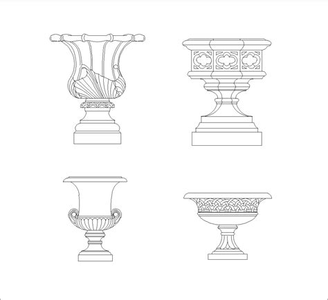 Vase Table Cad Block At Archie Sorensen Blog