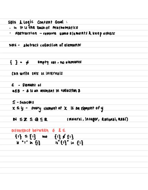 Sets And Logic Concise Notes Sets And Logic Content Goal It Is The Base