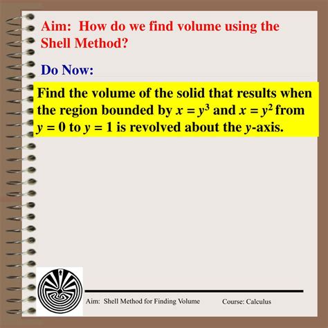 PPT Aim How Do We Find Volume Using The Shell Method PowerPoint Presentation ID