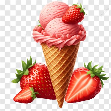 Strawberry Ice Cream Cone Strawberry Ice Cream Cone Summer Summer Png