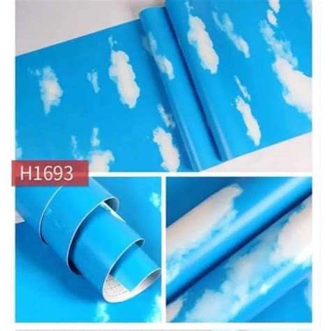 Jual Wallpaper Dinding 45cmx10meterwallpaper Motif Awan Langit Bintang