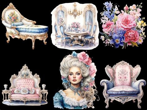 Watercolour 1700s Era Clipart Bundle Pastel Vintage Etsy Australia