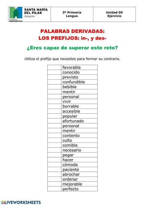 Worksheet Live Worksheets