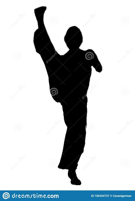 Silhuette De Taekwondo Machucado Imagem de Stock Ilustração de chinês
