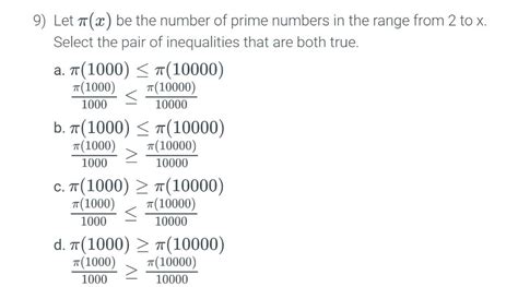 Solved Let π x be the number of prime numbers in the Chegg com