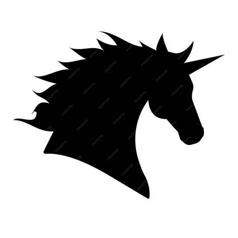 Premium Vector Unicorn Head Silhouette Isolated On White Background