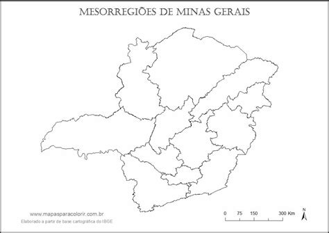Desenhos De Mapa De Minas Gerais 2 Para Colorir E Imprimir