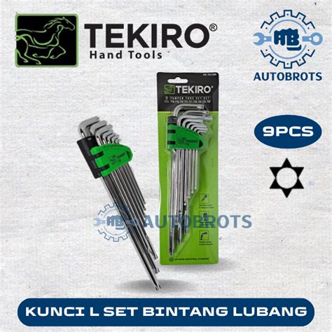 Jual Tekiro Kunci L Set Bintang Lubang 9pcs Tamper Torx Key Set Hk