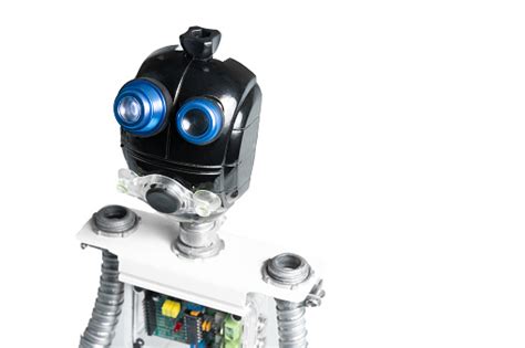 Closeup Of Diy Robot And Microcontrollers Board In Robotics Laboratory School Humanoid Robot