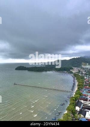 Aerial Photo Of Fisherman Village In Teluk Kumbar Penang Malaysia