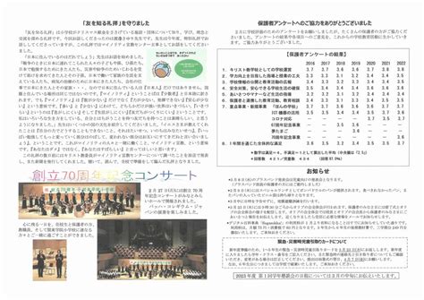 【学校だより「からしだね」第110号】 関東学院小学校