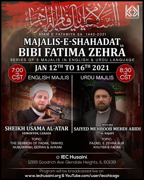 Majalis Ayyam E Fatimiya Sa Program Iec Husaini