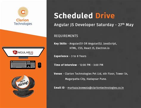 Clarion Technologies On Linkedin Excellent Career Opportunity For Experts In Angularjs1 Or