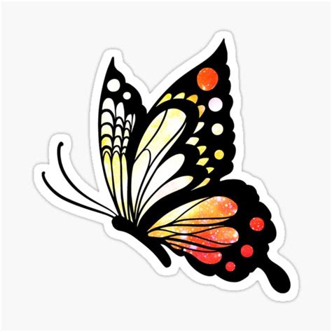 Orange Butterfly Sticker For Sale By Fahad4195 Redbubble