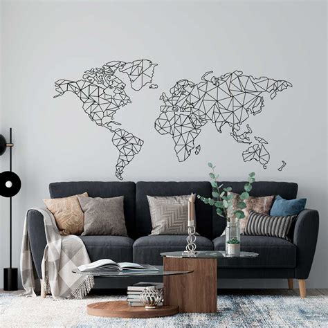 Vinilo Decorativo Mapamundi Geométrico ADAZIO Paples de Colgadura
