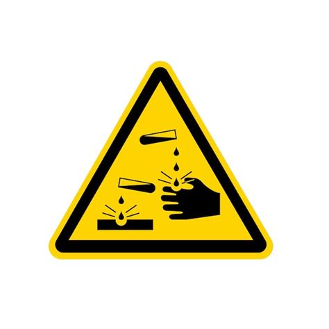 Premium Vector Corrosive Warning Sign On Isolated Background Vector