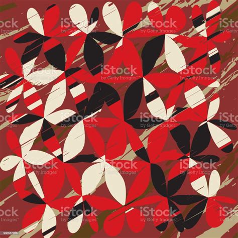 Set Of Grunge Flower Shapes Stock Illustration Download Image Now