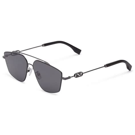 Fendi Fendi Olock Pilot Sunglasses Ruthenium Black Sunglasses