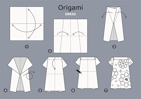 Vestir Origami Esquema Tutorial Moviente Modelo En Gris Fondo Origami Para Ni Os Paso Por Paso