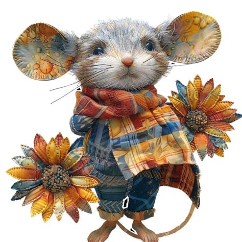12 Patchwork Mouse Digital Images Png Patchwork Mouse Clipart Digital