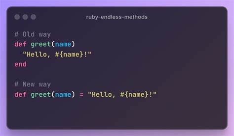 Introducing Ruby Endless Method Definition Anuraag Misshra Posted On