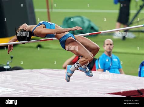 Maria Huntington Participating In The Heptathlon High Jump At The 2019