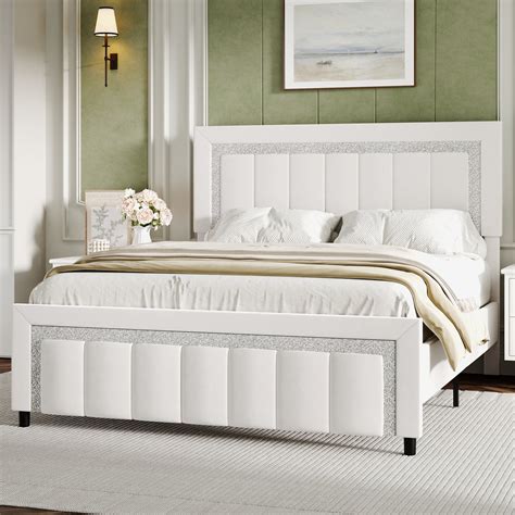 4 Ever Winner Queen Bed Frame Velvet Upholstered Bed Frame With