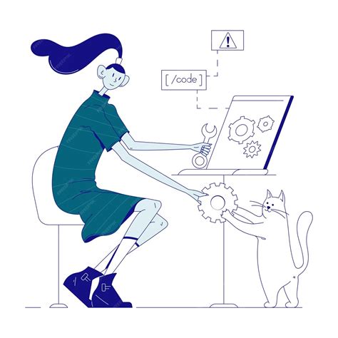 Premium Vector Programmer Configures The System