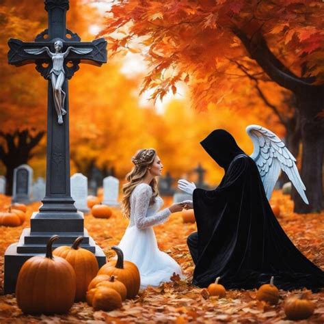 Premium Ai Image Cinematic Photo Of An Angel And Grim Reaper