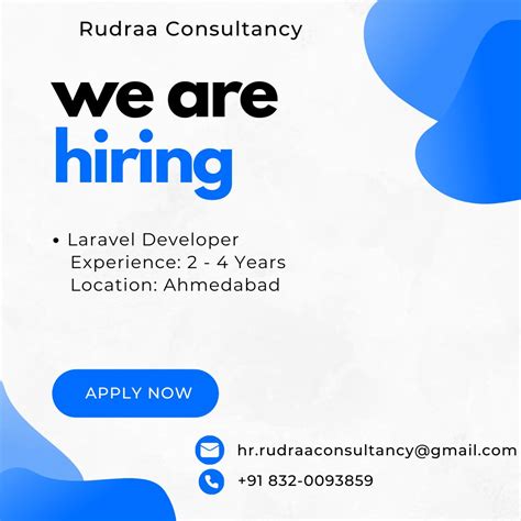 Rudraa Consultancy On Linkedin Hiring Laraveldeveloper Laravel Laraveljobs Laraveldevelopers