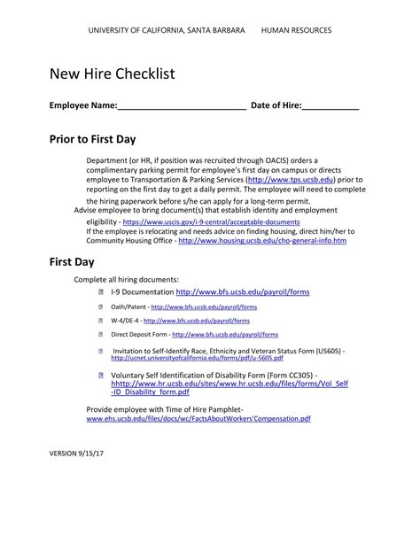 Free Printable New Hire Checklist Templates Pdf Excel Word