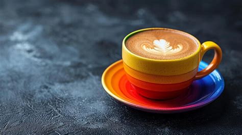 Premium Photo Coffee Cheers Rainbow Cup Of Coffee With A Cheerful Rainbow Flavor Cesiumbulgy