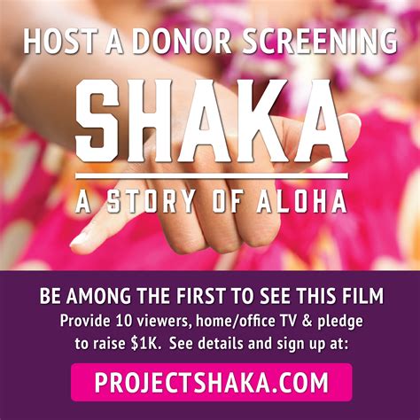 Donor Events Shaka A Story Of Aloha