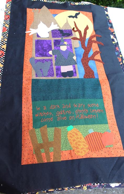 Handmade Fabric Halloween Wall Quilt Panel From Art To Heart Designs
