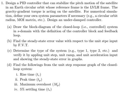 Solved Design A PID Controller That Can Stabilize The Pitch Chegg