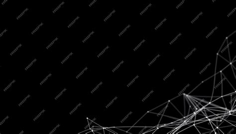 Premium Photo Abstract Geometric Pattern With White Lines And Dots On A Black Background
