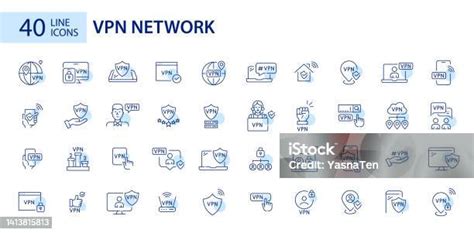 40 Vpn 보안 네트워크 및 사용자 데이터 보호 아이콘 픽셀 완벽하고 편집 가능한 스트로크 라인 아트 Vpn에 대한 스톡 벡터 아트 및 기타 이미지 Istock