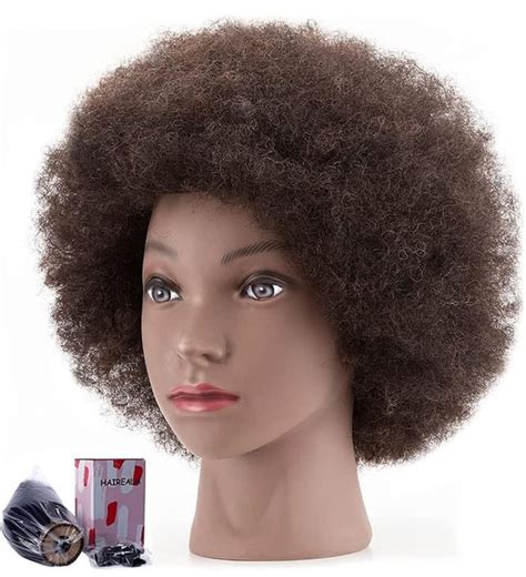 Afro Mannequin Head 100 Human Hair Cosmetology Manikin Head African