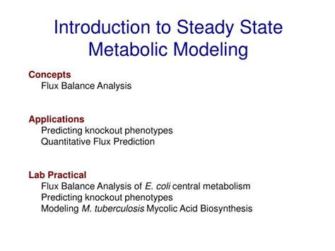 ppt introduction to steady state metabolic modeling powerpoint