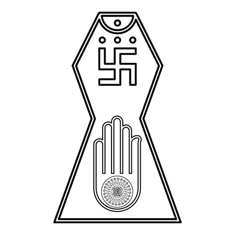Symbol Jainism Emblem Jain Prateek Chihna Hand Akhimsa Ahimsa Arm