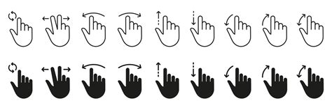 Computer Cursor Pointer Icon Set Hand With Finger Digital Mouse Click