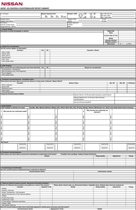 Nissan 8d Report Format Word文档在线阅读与下载 无忧文档
