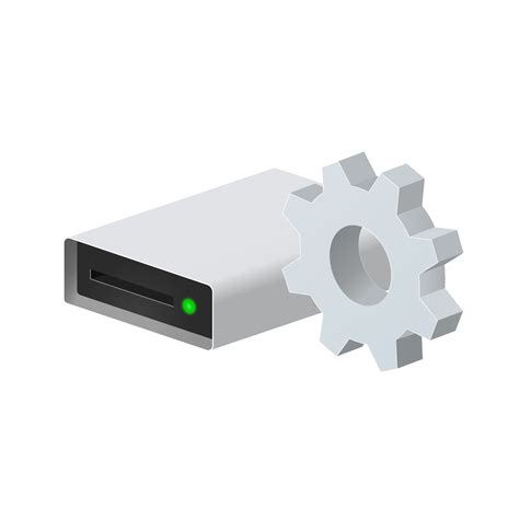 Disk Drive For Personal Computer With Gear Icon Settings Icon Or Instruction 11173652 Vector Art