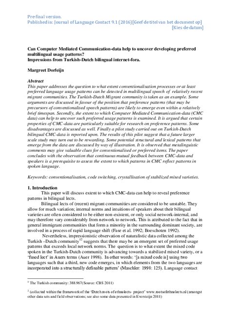 Pdf Can Computer Mediated Communication Data Help To Uncover