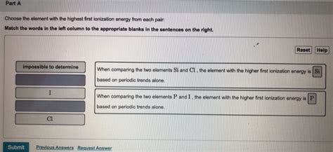 solved part a choose the element with the highest first