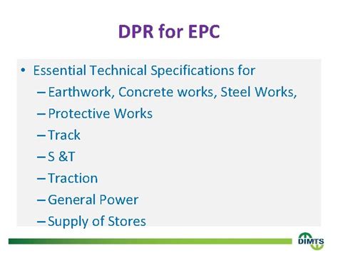 DPR Preparation In The Context Of EPC