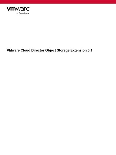 Vmware Cloud Director Object Storage Extension 3 1 Pdf Cloud